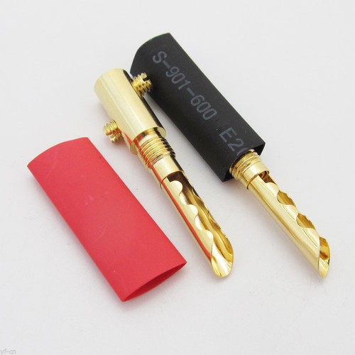 100pcs Speaker Cable Connector w/Heatshrink Hollow Pin Banana BFA-Z 4mm ...