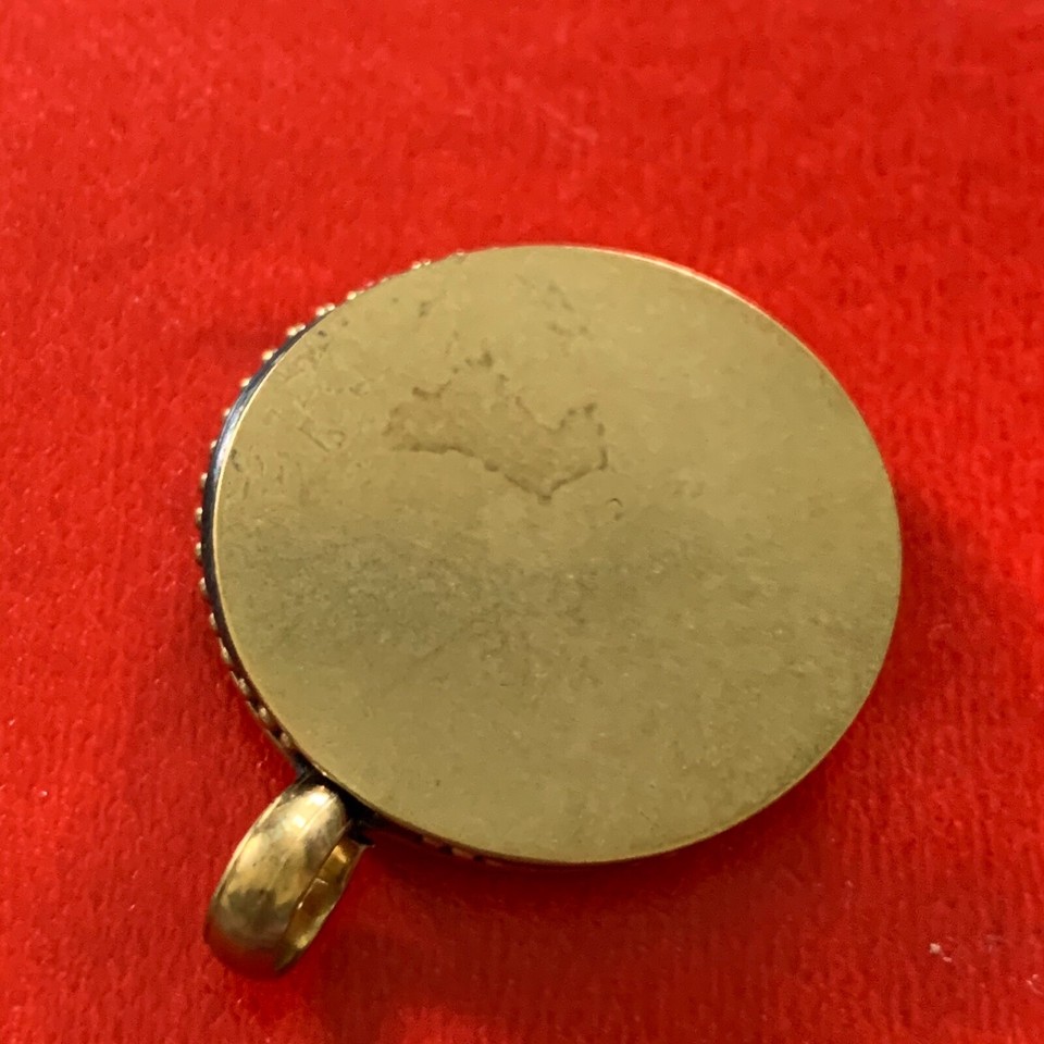 OM Aum Ohm Lapis Lazuli Coral Obsidian Circle Medallion Antique Gold ...