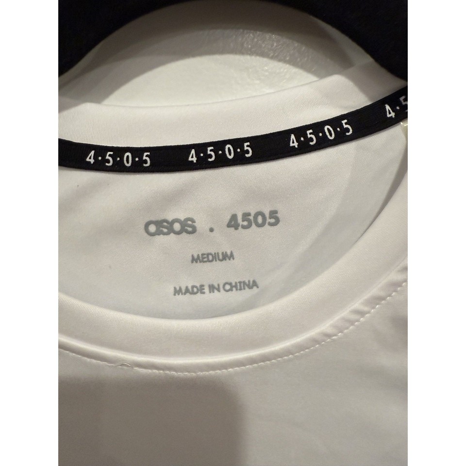Asos Men’s 4505 Athletic White Short Sleeve Shirt Size Medium w/Pocket ...
