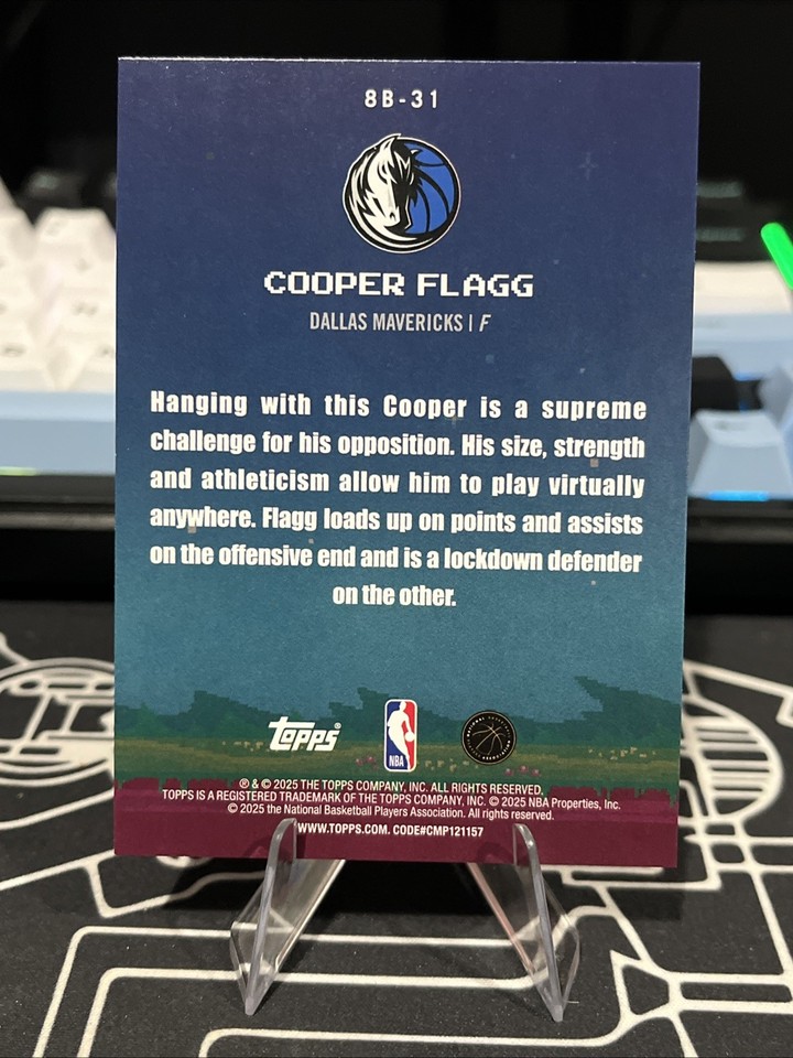 2025-26 Topps Flagship COOPER FLAGG 8-Bit Ballers Holo Foil SP Mavericks #8B-31 | eBay