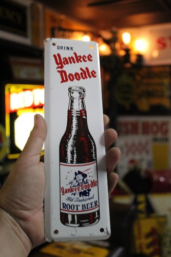 RARE 1950s YANKEE DOODLE ROOT BEER GENERAL STORE STAMPED METAL DOOR ...