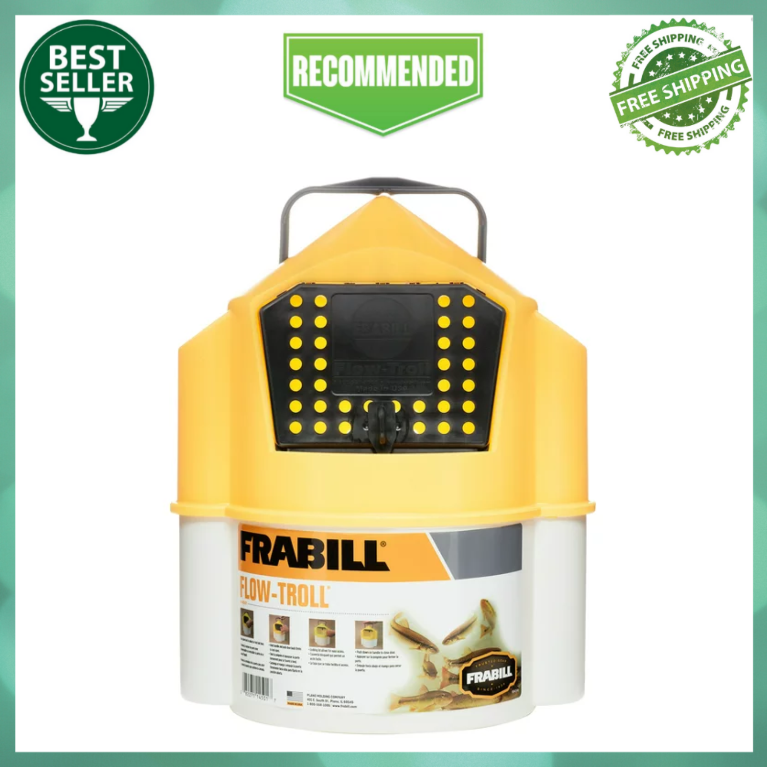 6 Quart Flow Troll Hydrodynamic Minnow Bucket, Free Shipping | eBay