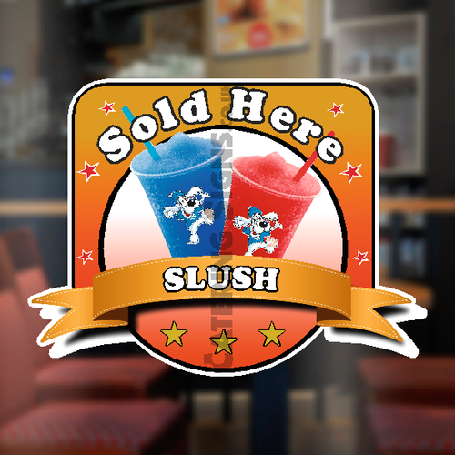 Slush Sold Here Rectangle Sticker Red - Cafe Window Sign Ice Cream ...