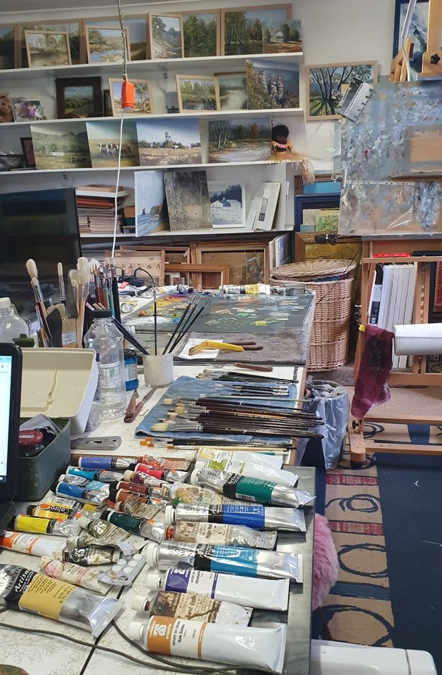 Tree Portrait Landscape painting Original Oil Shady Nook Cheryl Mahon ...