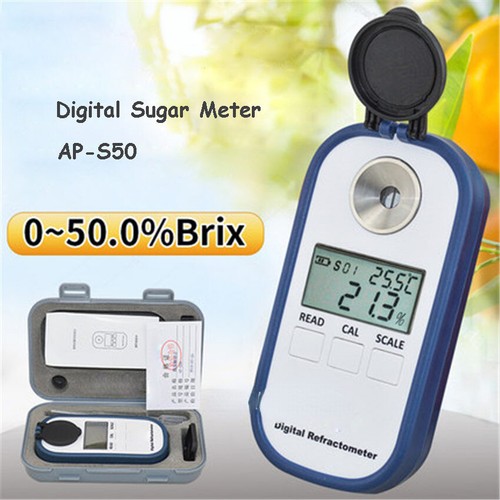 Digital Display Sugar Meter Sugar Refractometer Fruit Sweetness Tester ...