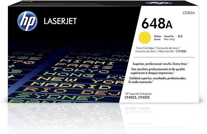 Genuine HP 648A Yellow Toner Cartridge CE262A LaserJet CP4025, CP4525 ...