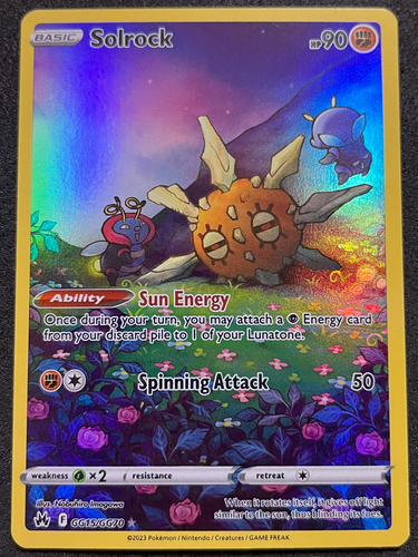 Solrock Pokemon Crown Zenith Galarian Gallery GG15/GG70 Full Art Holo ...