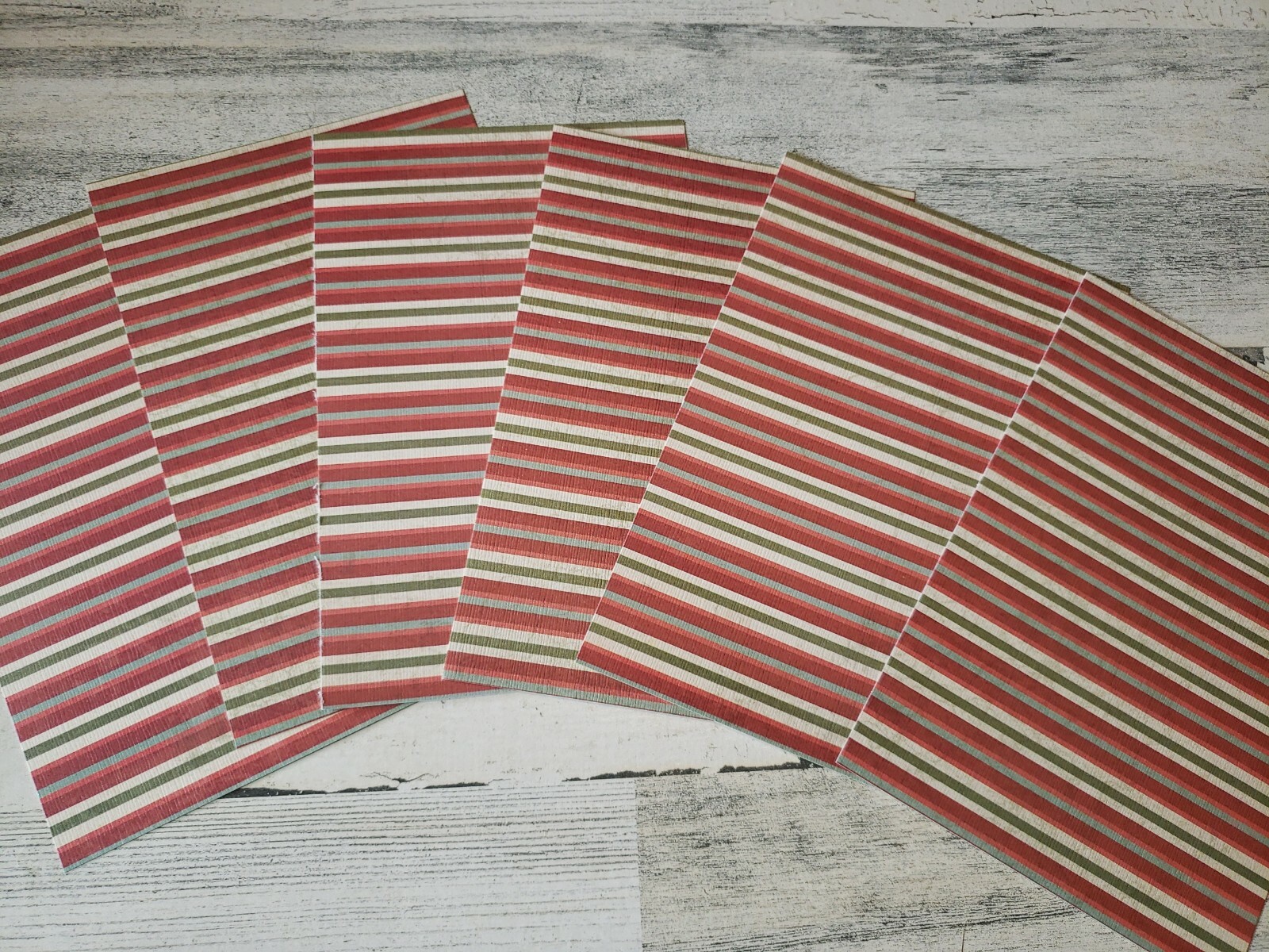 6 pieces of Christmas stripes Scrapbook Paper 4x6 photo mats #1169 | eBay