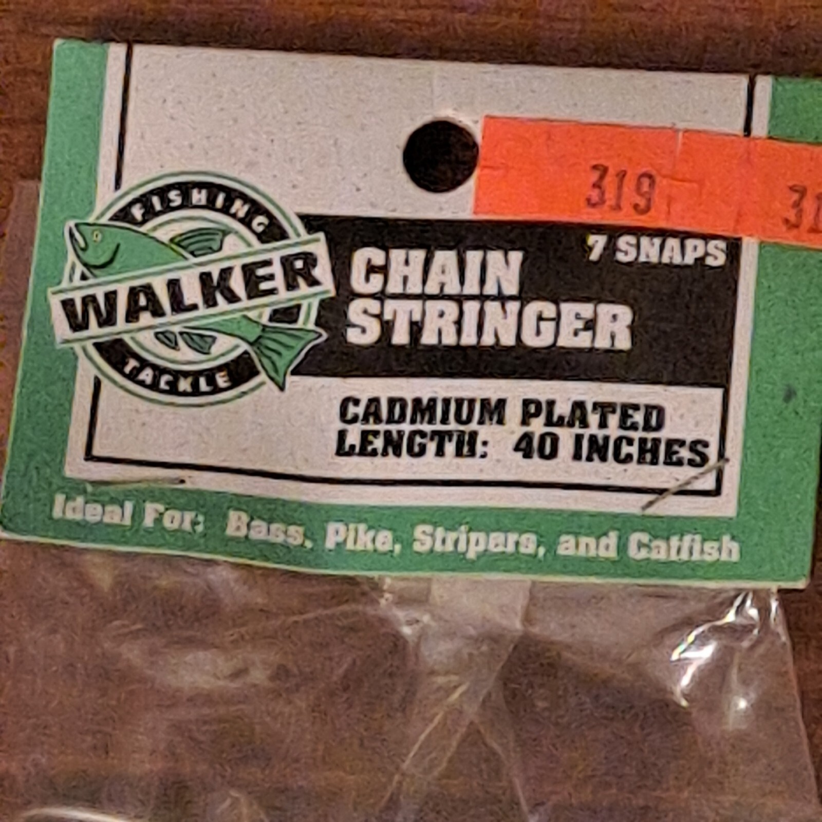 LOT OF 2 WALKER 7 Snap Swivel Chain Fishing Fish Stringer 40” New OLD ...