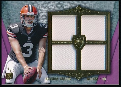 BRANDON WEEDEN 2012 TOPPS SUPREME QUAD RELIC JERSEY ROOKIE CARD 2/5 ...
