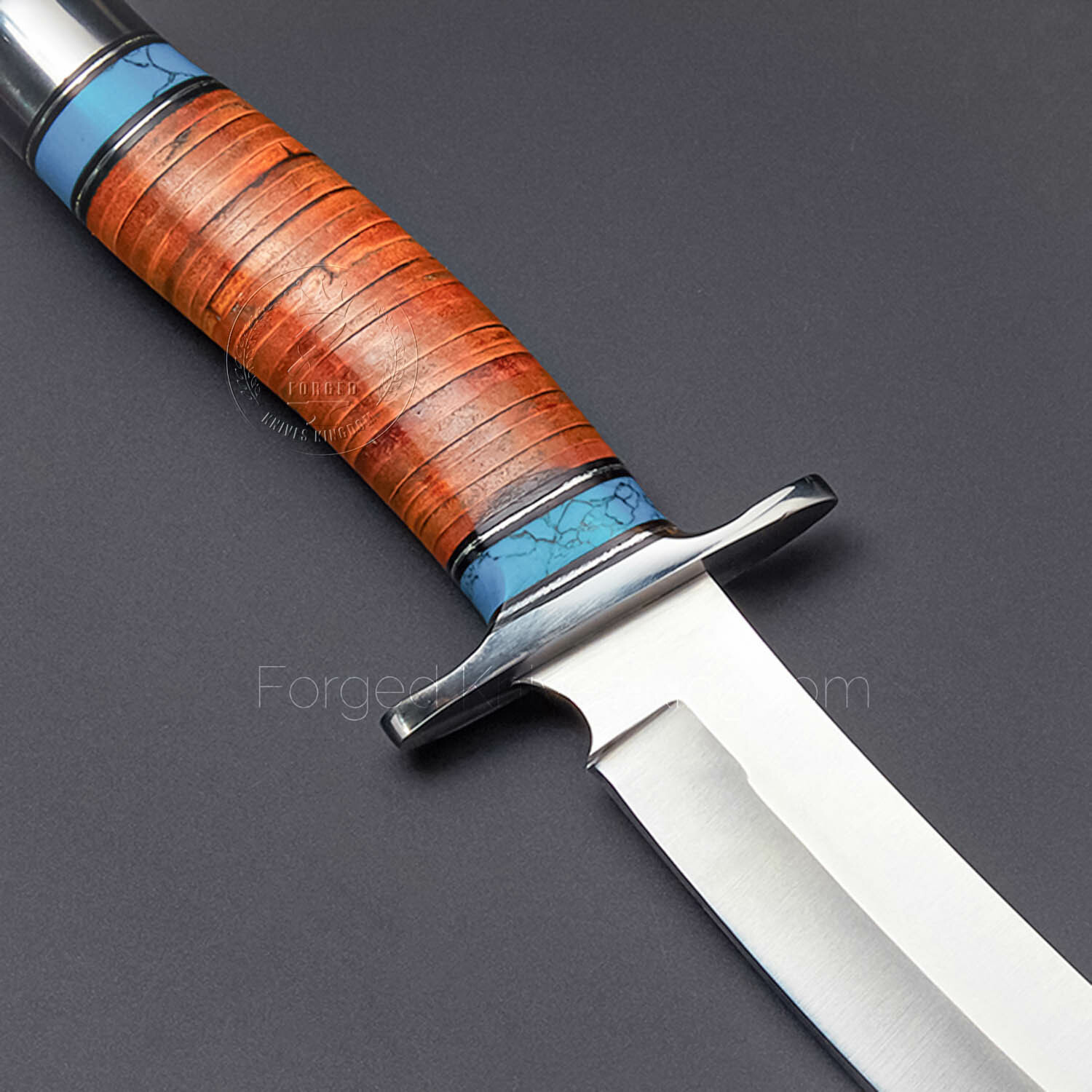 Rare!!! Custom Handmade D2 Turquoise Parang Knife Stacked Leather ...
