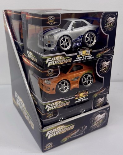 Jada 1:28 25 Years Of Fast & Furious 2026 Small Blocks Set Supra, GT-R ...