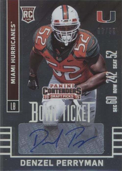 2015 Panini Contenders Draft Picks - Autographs Denzel Perryman #173 ...