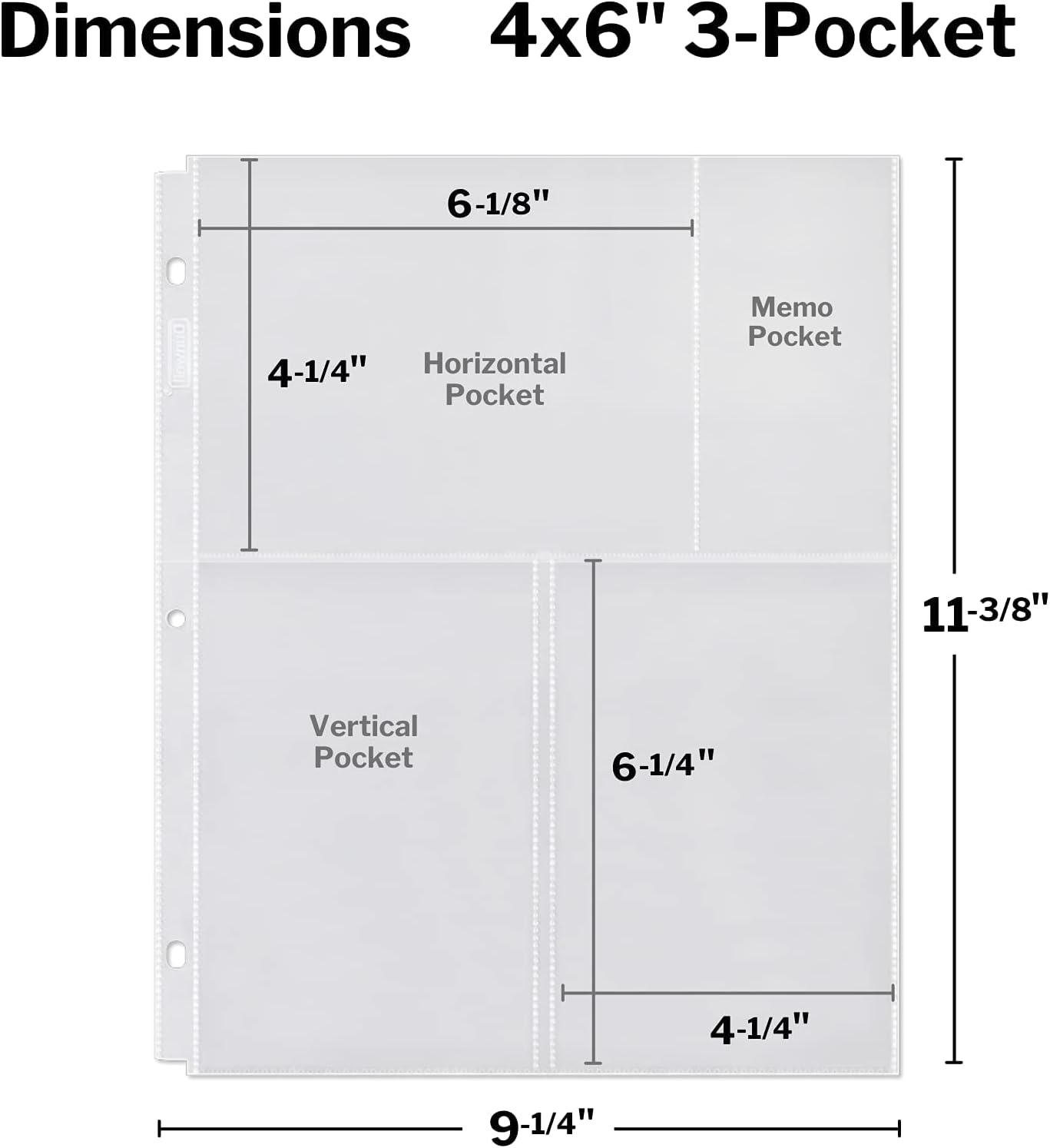 Photo Album Refill Pages - (4X6 Mixed Format, 10 Pack) for 60 Photos, 3 ...