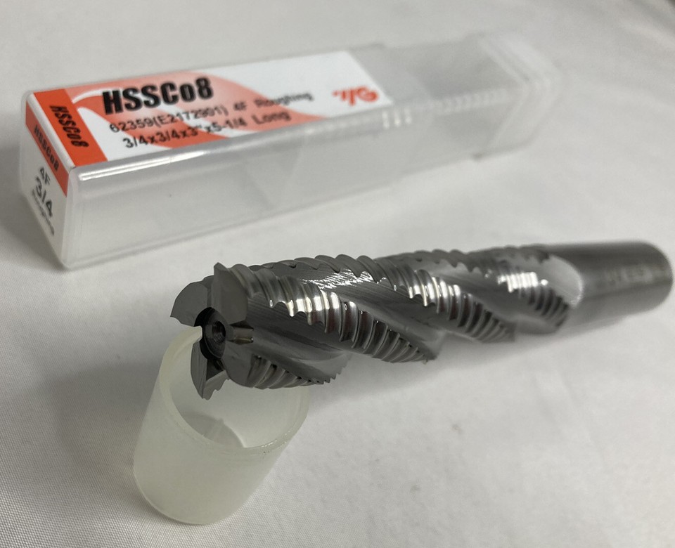 HSSCo8 62359 3/4” 4FL Non-Center Cutting Course Tooth Rougher 5 1/4”OAL ...