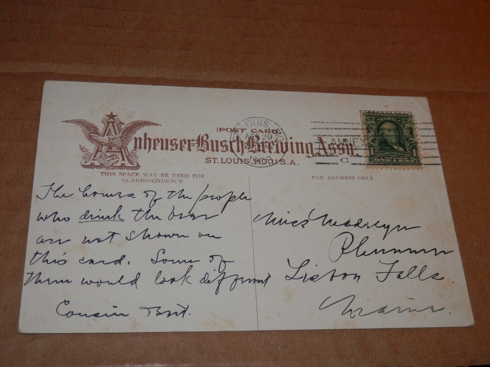 ST. LOUIS MISSOURI - 1908 POSTCARD - BUSCH PLACE - ANHEUSER-BUSCH ...