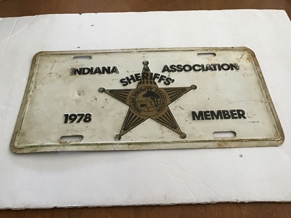1978 Indiana Sheriffs’ Association License Plate Booster Vintage Front ...