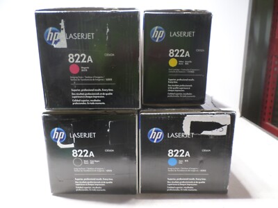 **LOT OF 4** New GENUINE HP 822A Toner Cartridges, C8550A, -51A, -52A ...