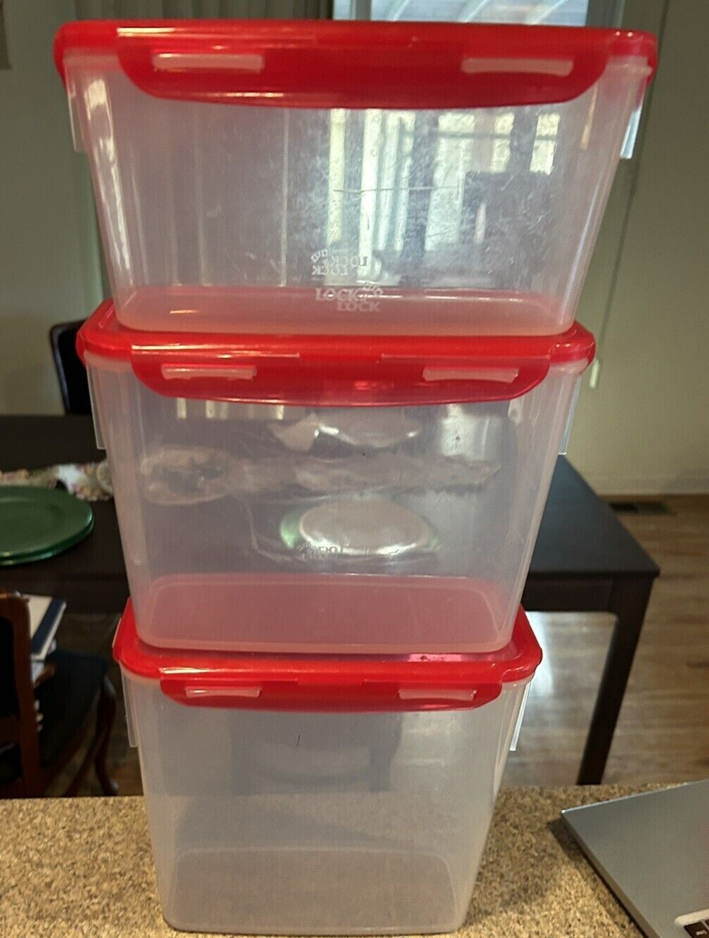Lock N Lock Pantry Storage Containers Set of 33 containers with Red ...