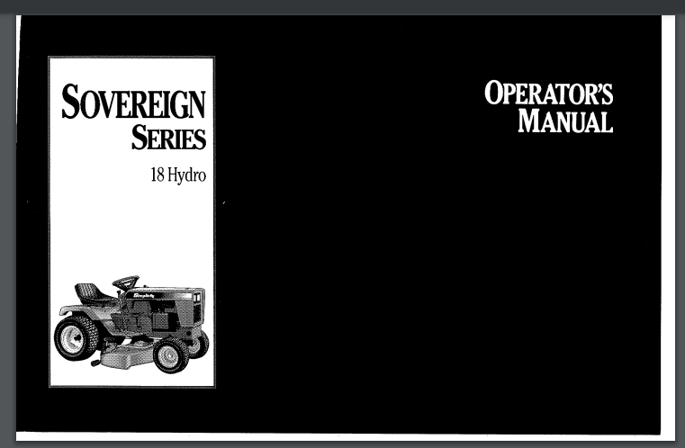 Simplicity Sovereign Series 18 Hydro Operator's Manual 54 pages | eBay