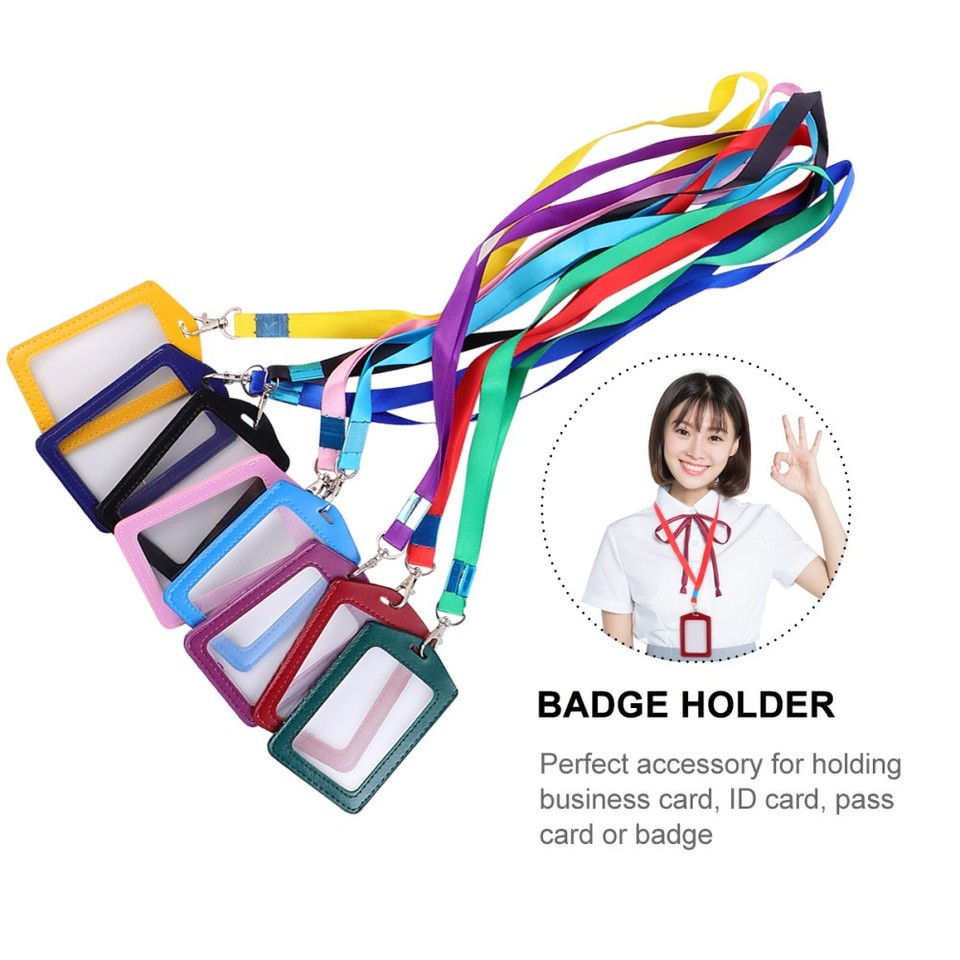 8 Pcs Access Card Holder Work Child Permit Lanyard Transparent Badge ...