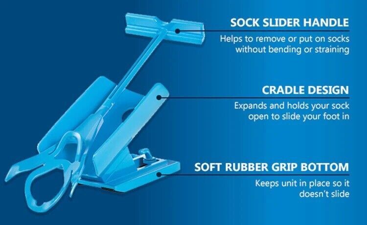 Sock Helper Stocking Aid Easy Put On Dressing Mobility Disability Kit ...