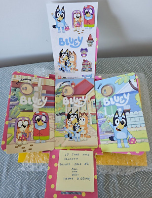 2024 $1 Bluey Coloured Three coin set collection, Bluey Coins, 3 Bluey ...