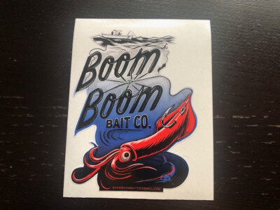 BOOM BOOM BAIT Stickers Decals Vinyl Fishing Tackle Boat Trolling Box ...