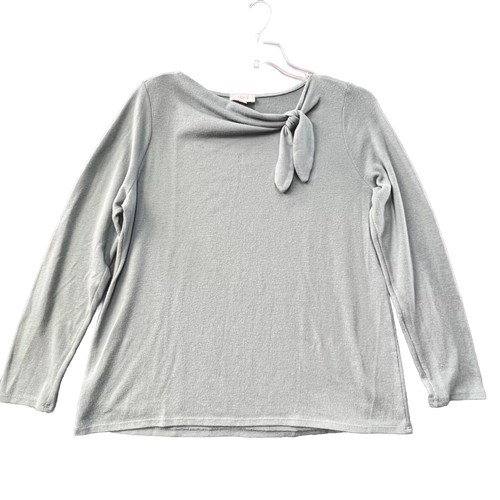 LOFT Women's Bow Neckline Light Green Sweater Long Sleeve XL | eBay