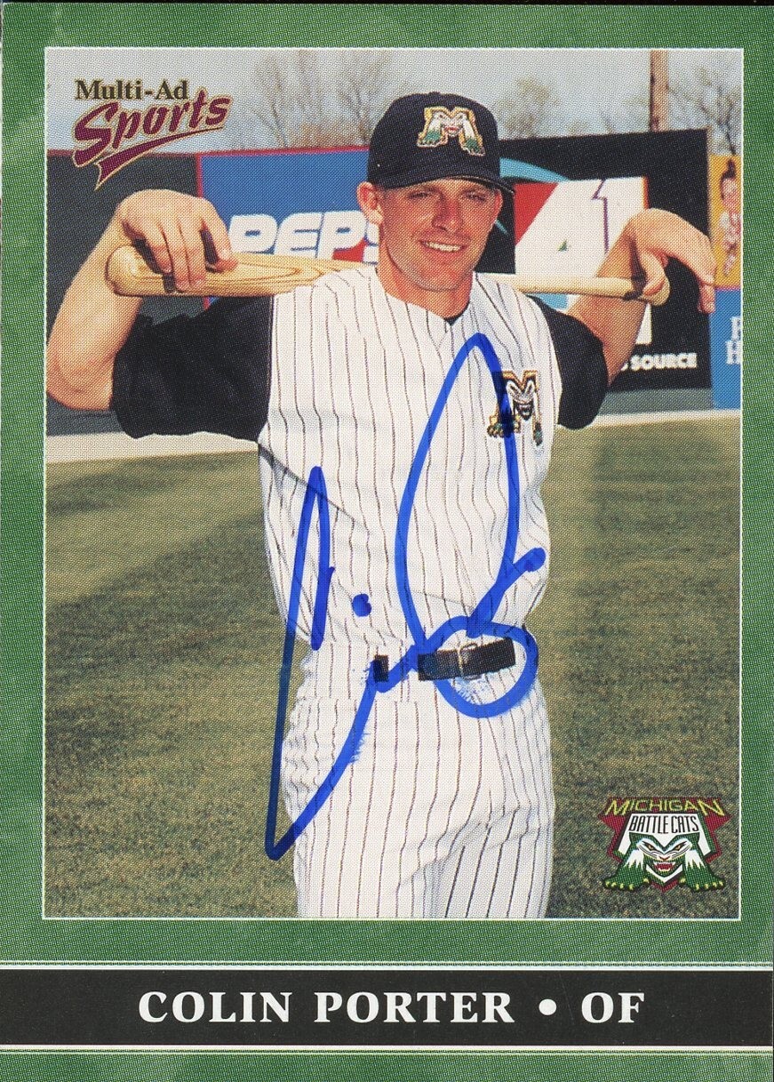 1999 Michigan Battle Cats COLIN PORTER Signed Card autograph AUTO ...