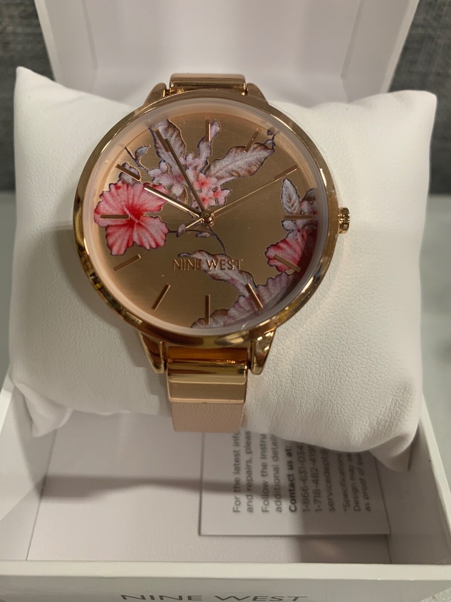 Nine West Women's NW/2044RGPK Rose Gold-Tone and Blush Pink Strap