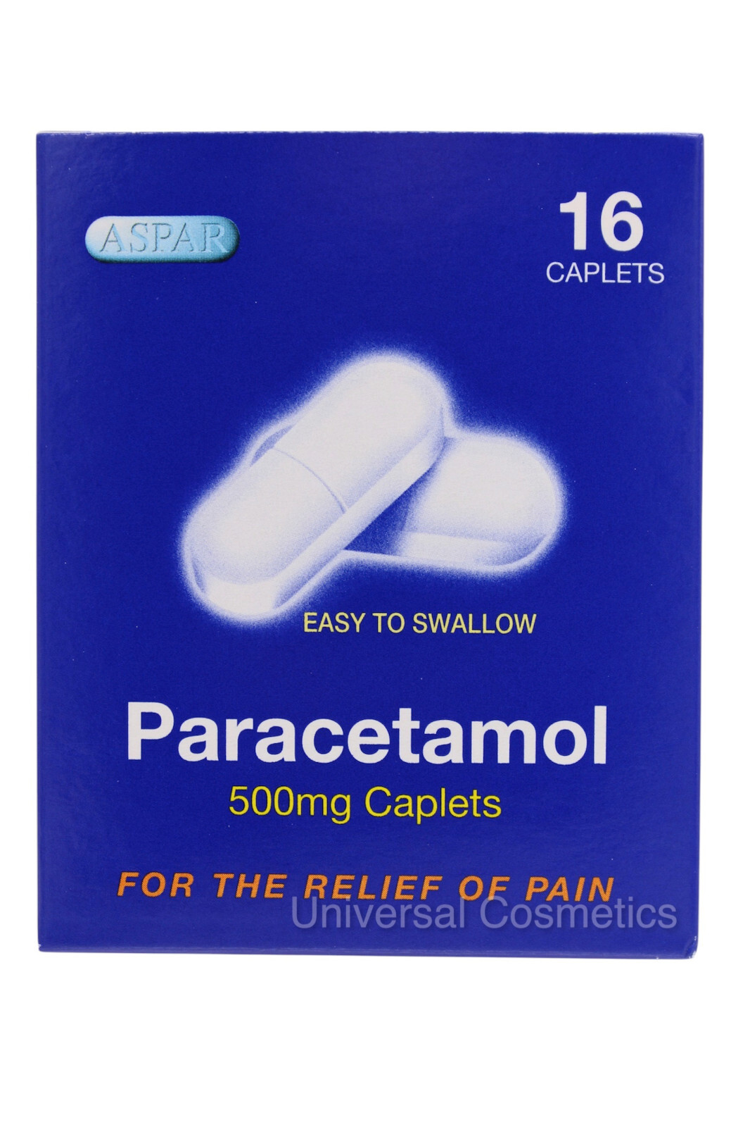 Aspar Paracetaml 500mg Caplets Headache/Migraine/Cold Flu/Pain - (32 ...