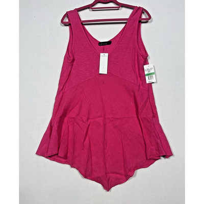 Cut Loose L Pink Asymmetrical Tank Top Lagenlook Sleeveless Artsy ...