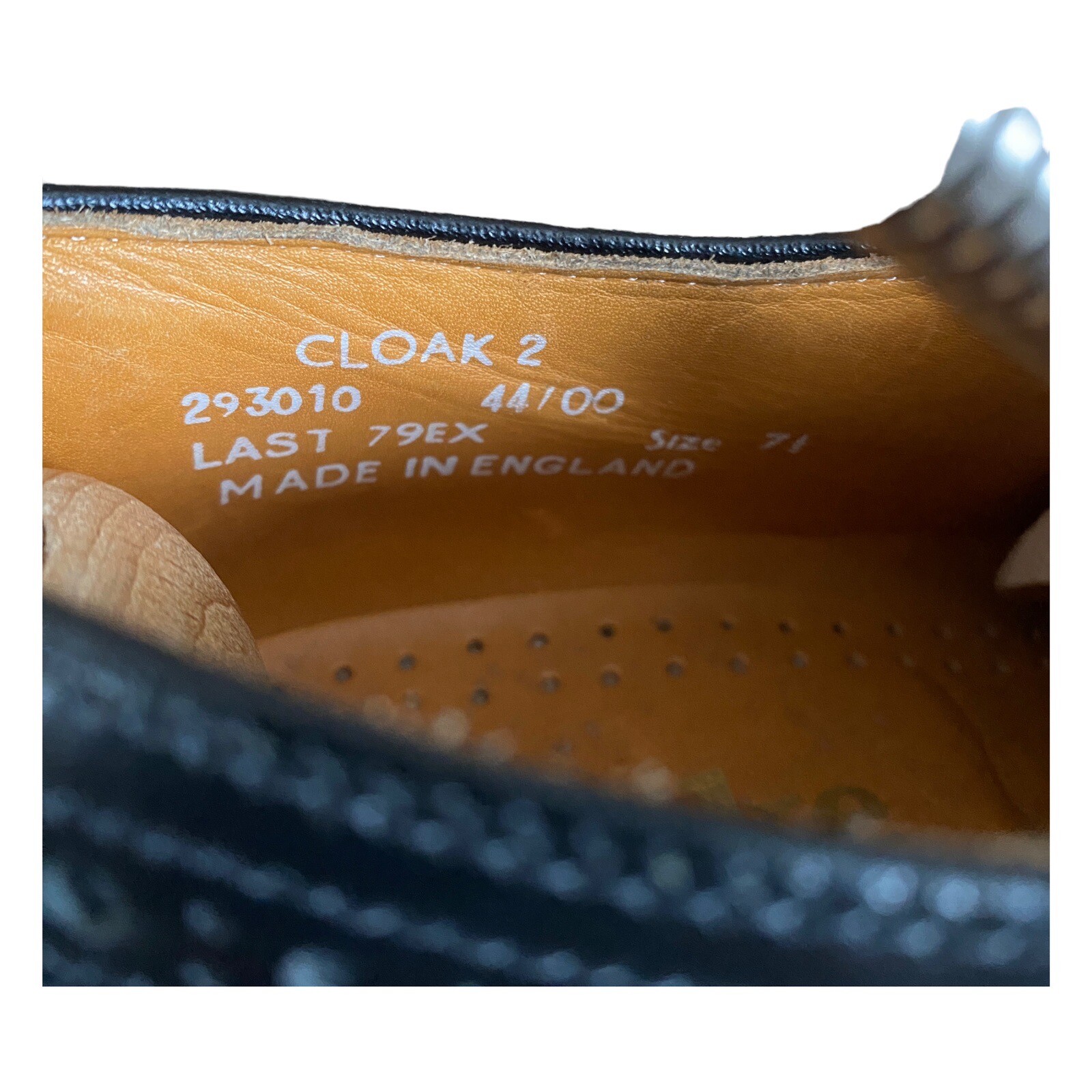 Loake CLOAK 2 Brogues Black Leather 293010 Men's Size UK 7.5 EU 41.5 EX ...