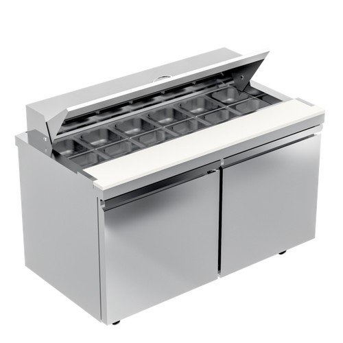 48'' Commercial Salad & Sandwich Prep Table Refrigerator Cooler 12Pan ...