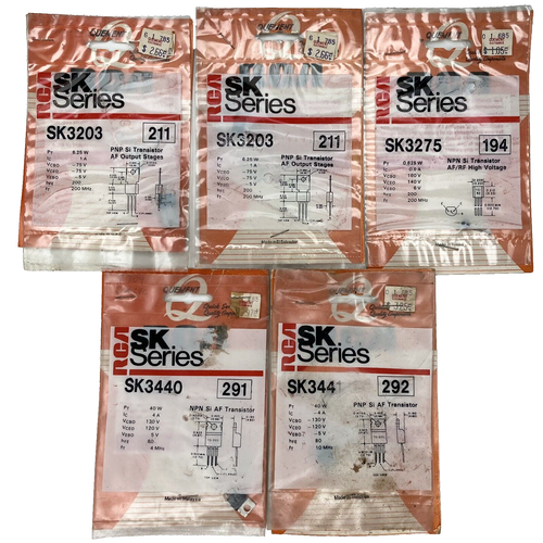 Quement RCA Transisters SK Series 3203 3275 3440 3441 PNP Si 5 Vintage ...