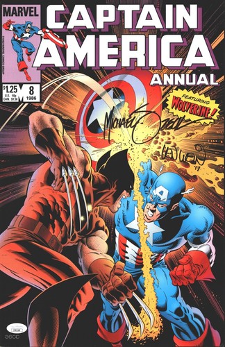 Michael Zeck Len Wein Signed 11x17 Captain America Annual Authentic ...