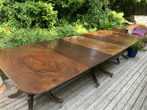 Regency Dining Table 1800's Three Pedestals | eBay