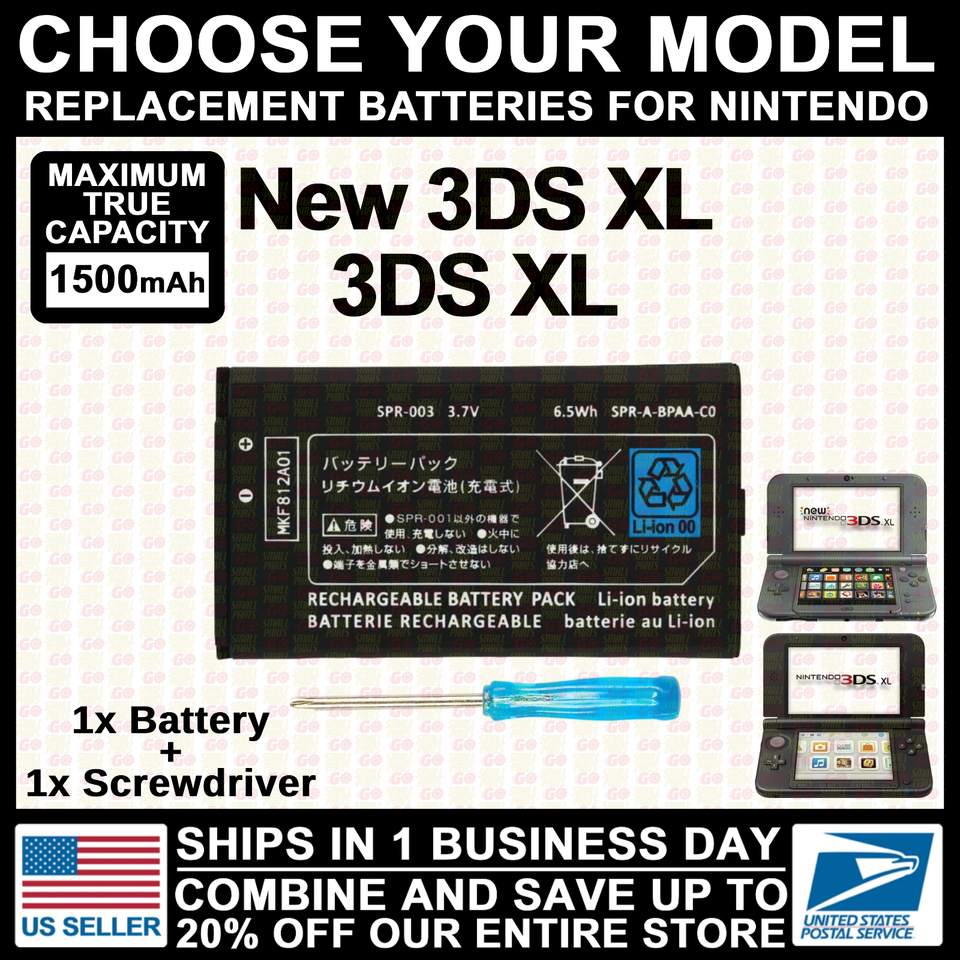Replacement Rechargeable Battery for Nintendo New/3DS/2DS/DSi/DS/Lite ...