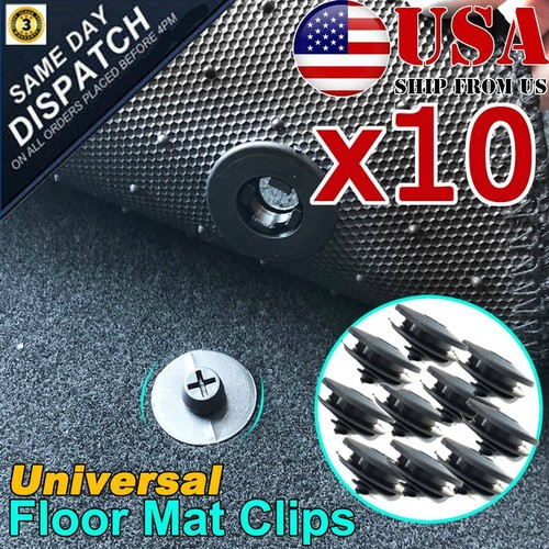 10X Car Mat Clips Fixing Fasteners Floor Twist Universal Retainer Screw ...