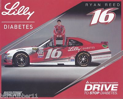 2016 RYAN REED "LILLY DIABETES" #16 NASCAR XFINITY SERIES POSTCARD | eBay