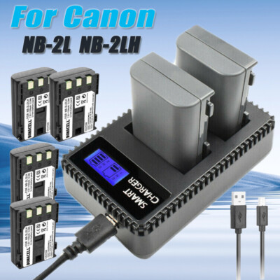 2x 4x NB-2L Battery / LCD Charger for CANON EOS 350D 400D NB-2LH PC1018 ...
