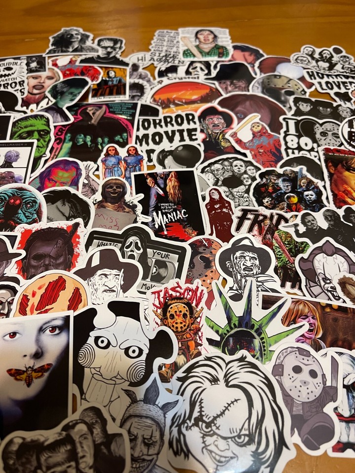 Horror Movie Stickers Lot of 20 Thriller Films Halloween Creepy Scary ...