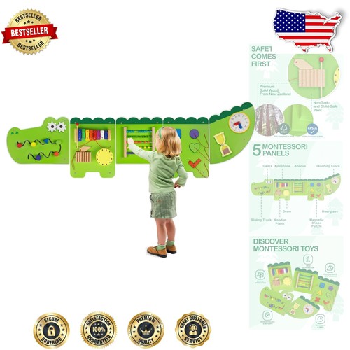 All-in-One Montessori Crocodile Toy - Safe Activity Cube for Early ...