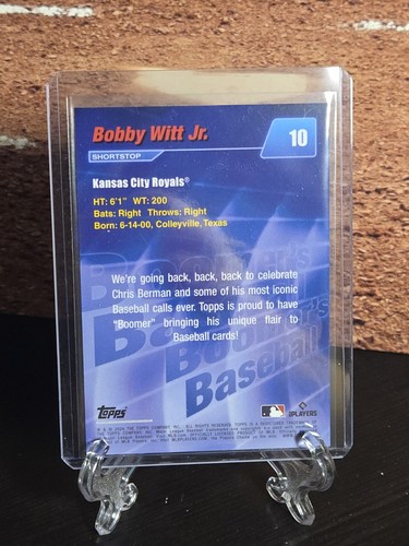 2024 Topps x Chris Berman Boomers Baseball #10 Bobby Witt Jr Green /75 ...