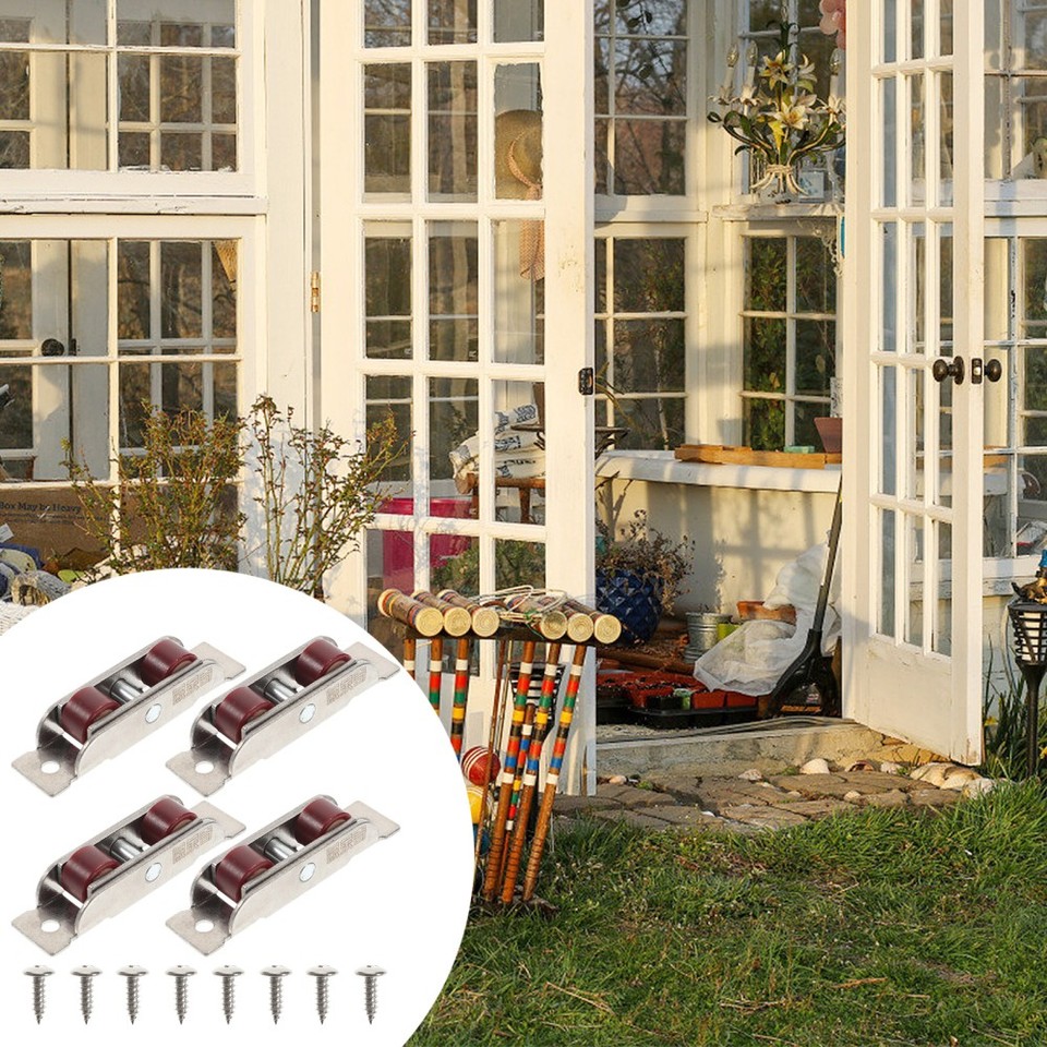 4 Pcs Pan Window Track Roller Sliding Door Rollers Wheels Pulley | eBay