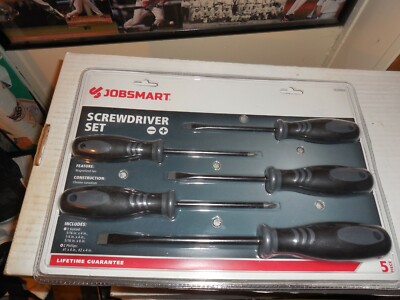 Jobsmart 5 Piece Screwdriver Set 3 Slotted & 2 Phillips | eBay