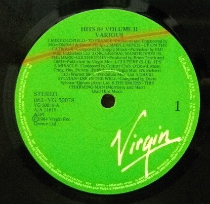 Vinyl Various Hits 84 Vol II LP, Comp 1984 Alternative Rock, Europop ...