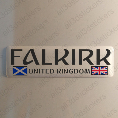 Falkirk Scotland UK Sticker 4.70x1.18" Domed Resin 3D Flag Stickers ...