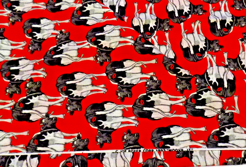 46" x 42" Joe Boxer Holstein Cows Cotton Fabric Moove it 1993 | eBay